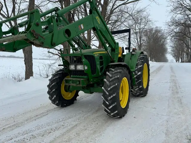 2007 John Deere 6330 MFWD Open Station Loader Tractor Green ...