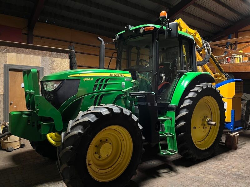 John Deere 6120M Tractor Loader with Bomford Boom Mower | Farming ...