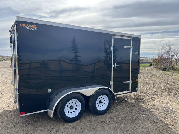 2025 Prairie Road 6x12 Cargo Trailer Tandem Axle Black Barn Door ...