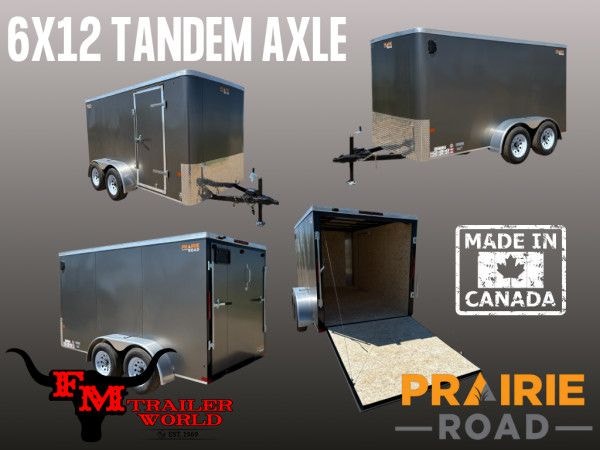 2025 Prairie Road 6'x12' Cargo Trailer Tandem Ramp Door Charcoal ...