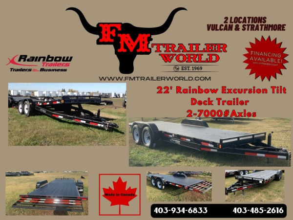 2025 Rainbow Trailers 22ft Excursion Tilt Deck Trailer 2x7000 lb ...