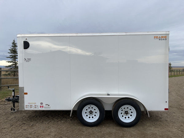 2023 Prairie Road 6x12 Cargo Trailer Tandem Ramp Door White 2x35 ...