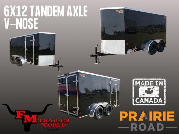 2026 Prairie Road 6'x12' Cargo Trailer Tandem Barn Door - V Nose ...