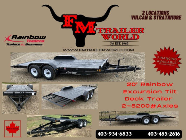 2024 Rainbow Trailers 20ft Excursion Tilt Deck Trailer 2x5200 lb ...