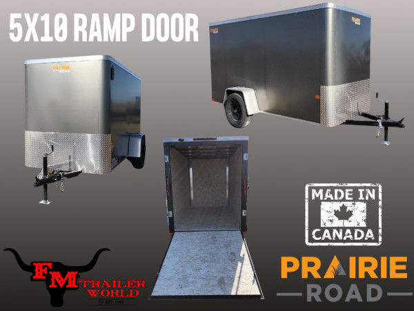 2025 Prairie Road 5'x10' Cargo Trailer Single Axle Ramp Door Cha ...