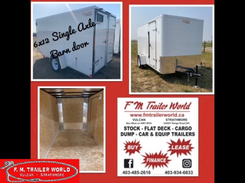 2024 Prairie Road 6x12 Cargo Trailer Single Axle White Barn Door ...