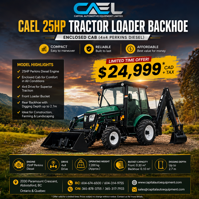 2026 CAEL 25HP Tractor Loader Backhoe certified | Heavy Equipment ...