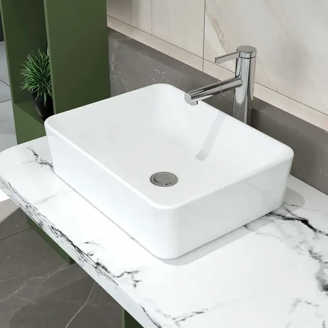 *BNIB!* MEJE Rectangle Vessel Sink 19" White Bathroo... LOT# 137 ...