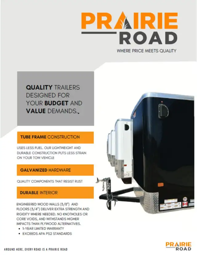 2026 Prairie Road 7'x14' Cargo Sport Trailer Tandem Charcoal Bar ...