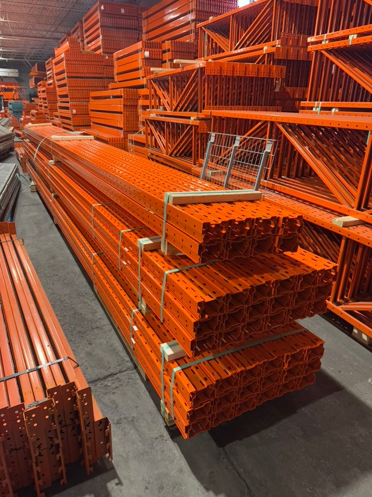 Code compliant pallet racking frames in stock 18’, 20’ and 24’ T ...