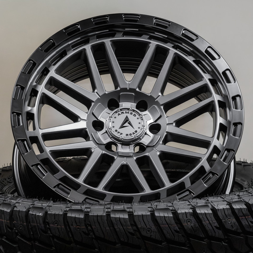 NEW 20 inch Armed TANK MATTE BLACK + GUNMETAL FACE Wheels | Tires ...