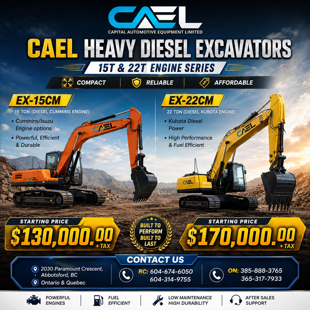 2026 CAEL Heavy Duty Excavators 15T & 22T Warranty certified | Heavy ...