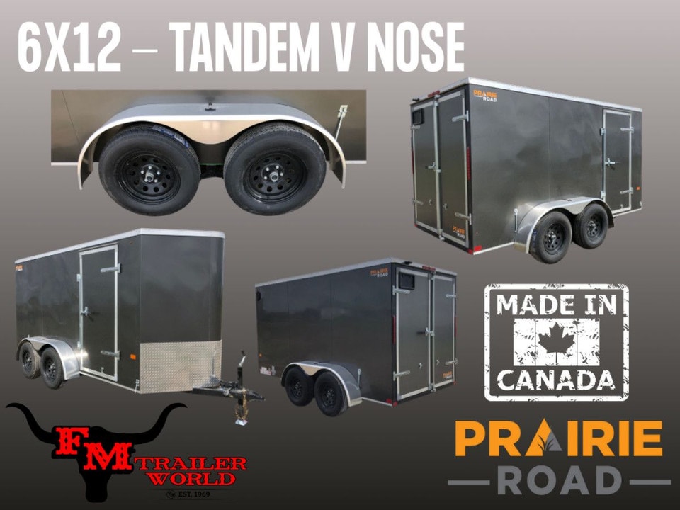 2026 Prairie Road 6'x12' Cargo Trailer Tandem Barn Door - V Nose ...