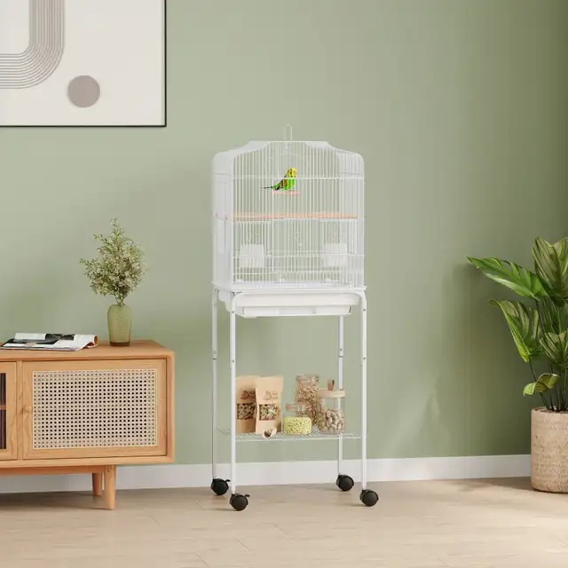 49" Rolling Bird Cage Cockatoo House Play Top Finch Pet Supply w ...