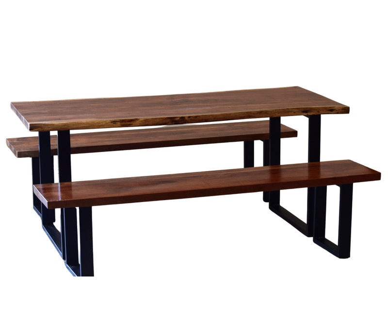 Live Edge Picnic Dining Table Set (one bench) | Dining Tables & Sets ...
