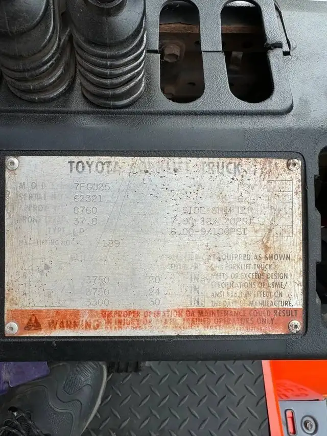 Toyota 7FGU25 Forklift – 5,000 lb Capacity – LPG | Heavy Equipment ...