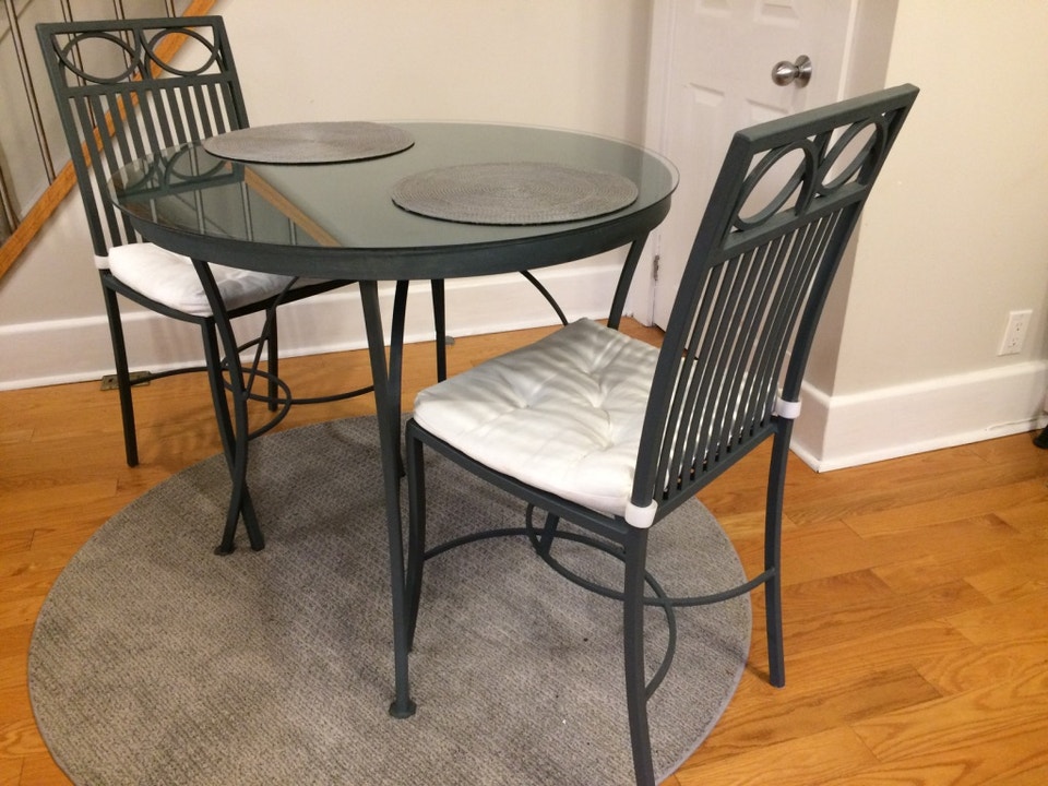 Table with Two Chairs - steel metal | Dining Tables & Sets ...