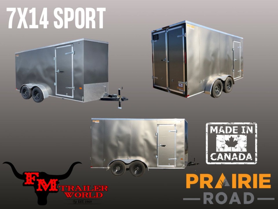 2026 Prairie Road 7'x14' Cargo Sport Trailer Tandem Charcoal Bar ...