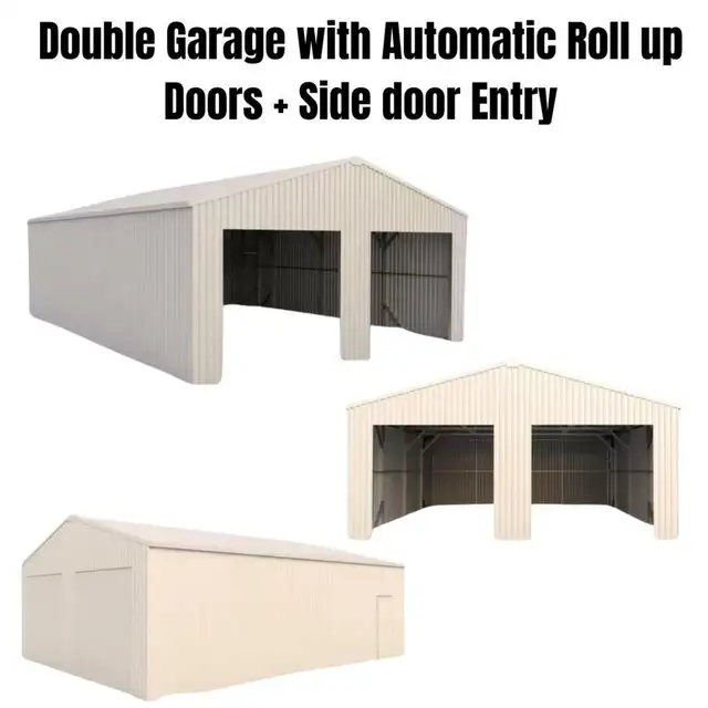 Double and Single GARAGE METAL SHED with side entry | Finance | Other ...