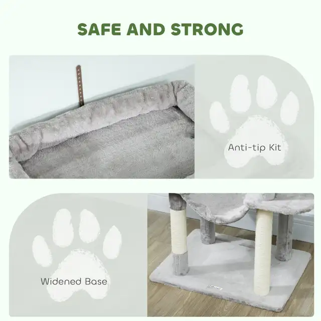 69" Cat Tree, Multi-Level Cat Tower with 2 Condos, Plush Perch a ...