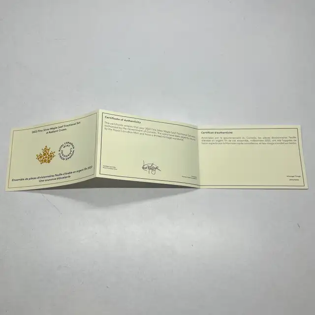 2022 A Radiant Crown Pure Silver Maple Leaf Fractional Set | Arts ...