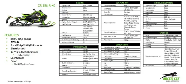 2026 ARCTIC CAT NEW ZR 858 R-XC ES - PLUS ! YEAR EXTENDED WARRAN ...