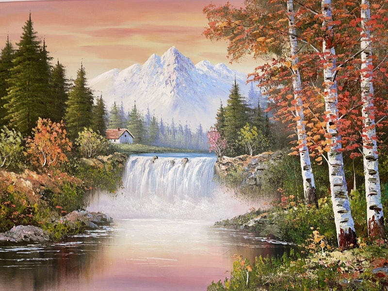 Large 80's original Nature Oil Painting on Canvas | Arts & Collectibles ...