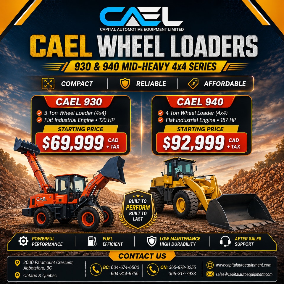 2026 CAEL Wheel Loaders — 930 & 940 certified | Heavy Equipment ...
