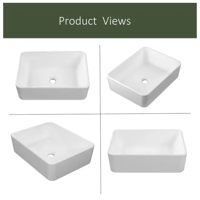 *BNIB!* MEJE Rectangle Vessel Sink 19" White Bathroo... LOT# 137 ...