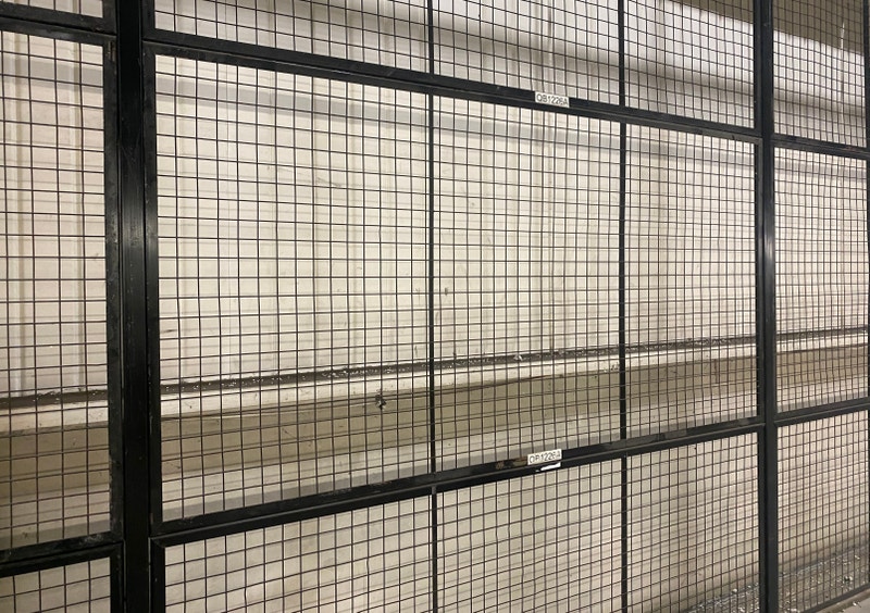 Used industrial steel fence panels / wire mesh partitions | Industrial ...