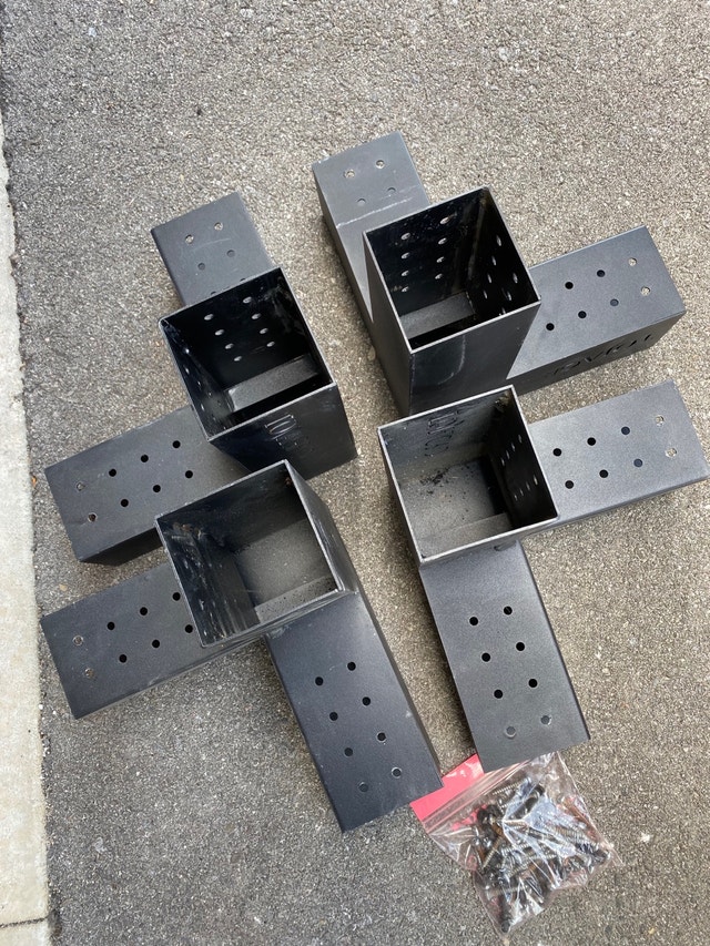 4 Tojagrid TRIO 3 Arm Pergola Corner Bracket for 4x4 Wood Posts | Decks ...