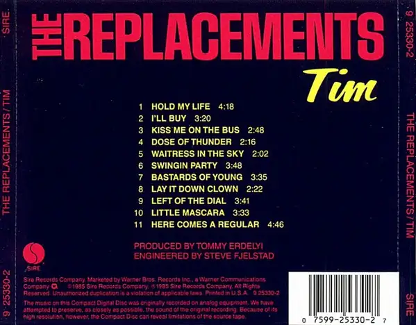 The Replacements -- Tim ** CD / Disque Compact | CDs, DVDs & Blu-ray ...