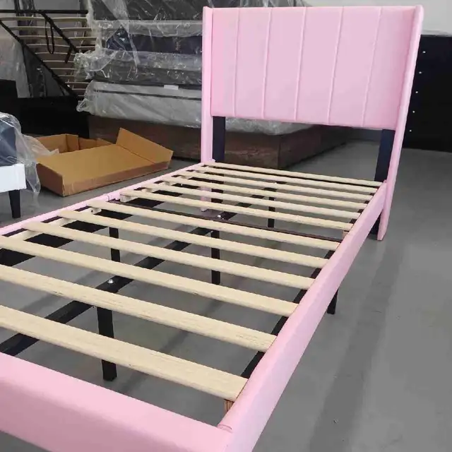 PINK PVC LEATHER DOES NOT NEED A BOX SPRING, | Beds & Mattresses ...