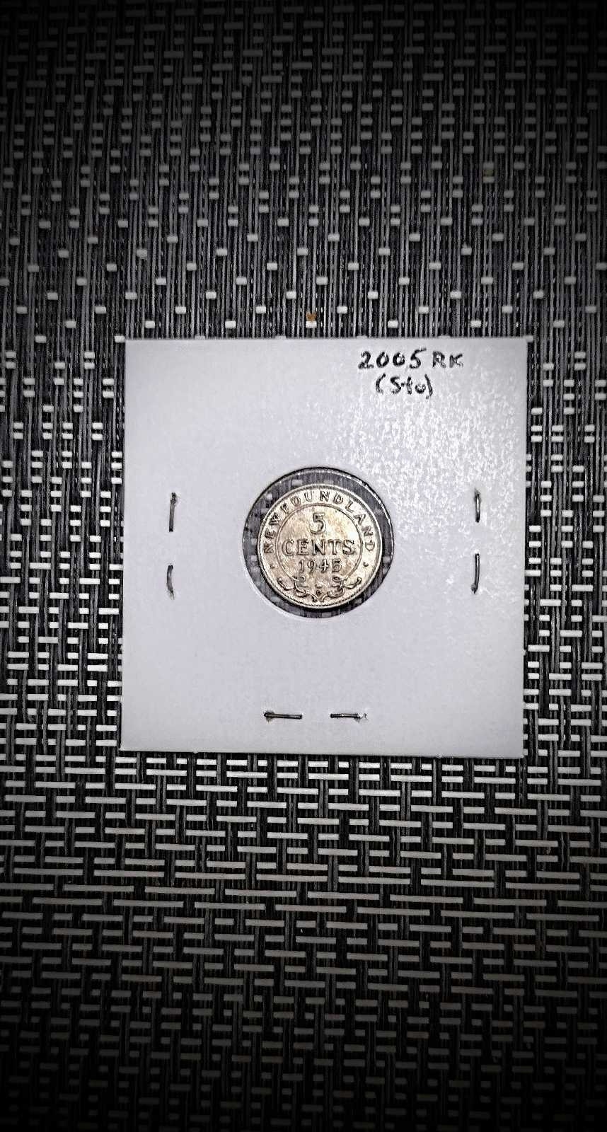 COLONIAL NEWFOUNDLAND 5 Cent SILVER COIN 1945c | Arts & Collectibles ...