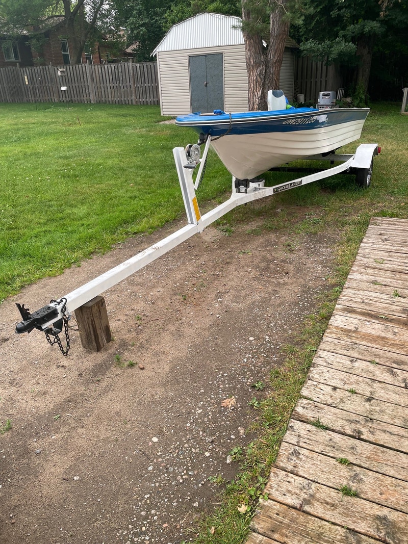 15 foot fibreglass fishing boat, trailer and motor | Powerboats ...