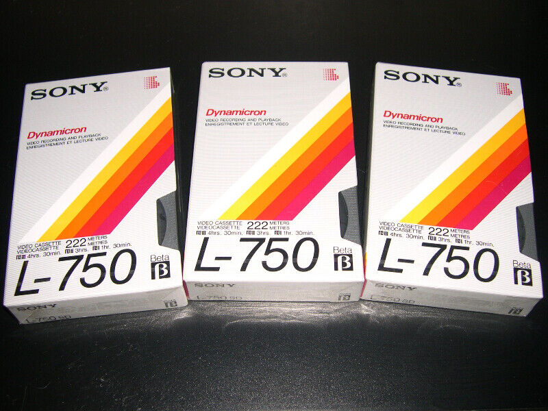 Cassette Beta - 3X L-750 & 1 L-125 HG Sony Neuves | CD, DVD et Blu-ray ...