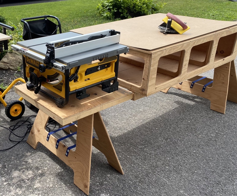 Custom built mobile table saw workstation | Tool Storage & Benches ...