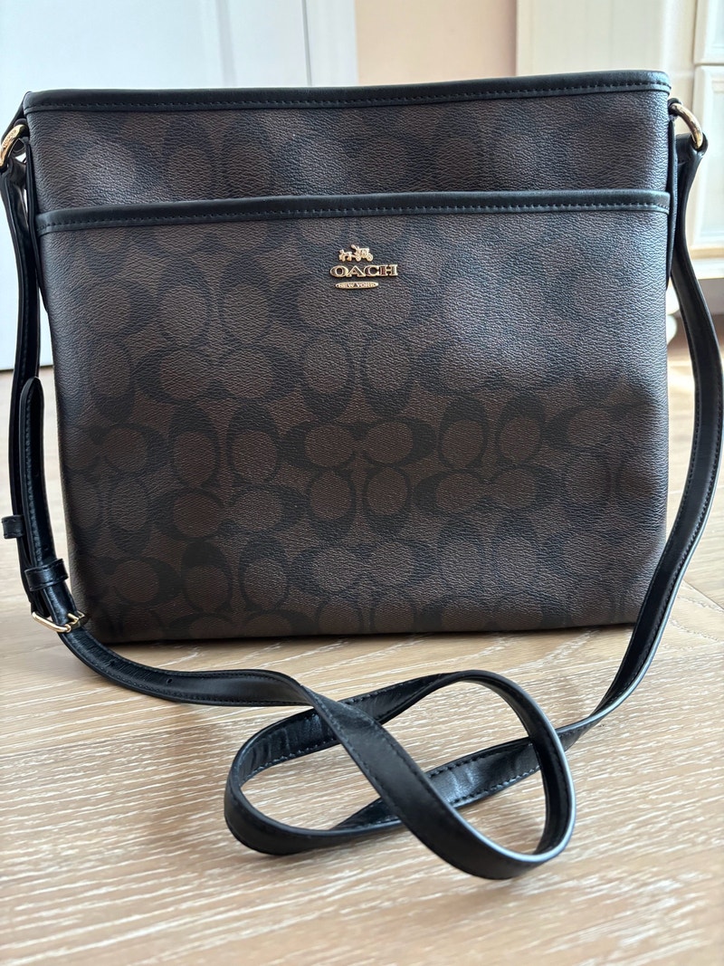 Coach File Crossbody in Signature Canvas Brown | Women's - Bags ...