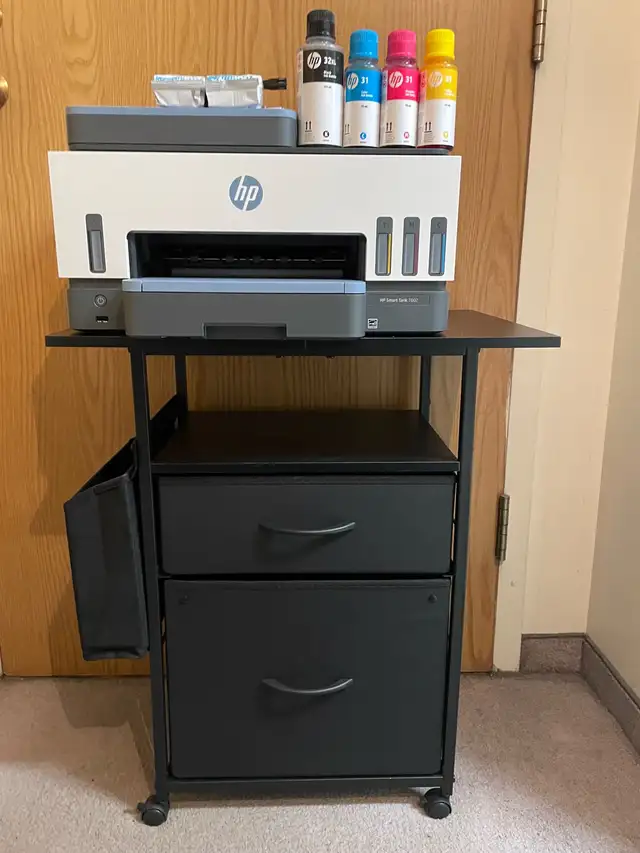 New HP Smart Tank All-in-One Printer with small Filing Cabinet ...