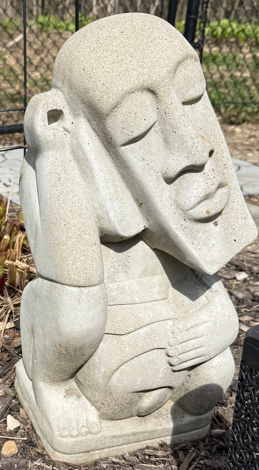 Concrete Monk Statue | Outdoor Décor | Woodstock | Free local ...