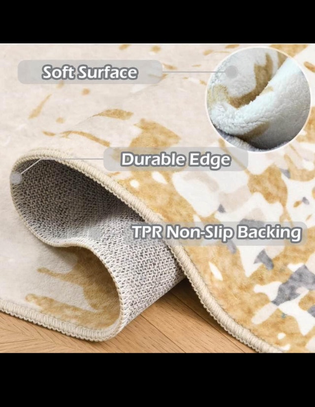 Rug - 5x7 Area Rug Low-Pile Non-Shedding Foldable Abstract Moder | Rugs ...