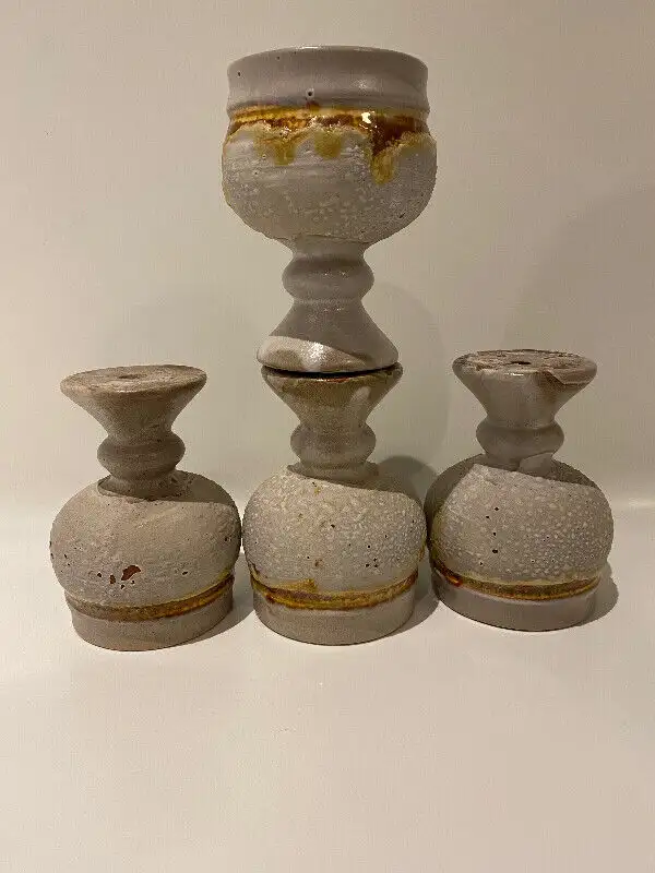 4 VERRES SUR PIED CÉRAMIQUE POTTERY VINTAGE RÉTRO MID CENTURY | Arts ...