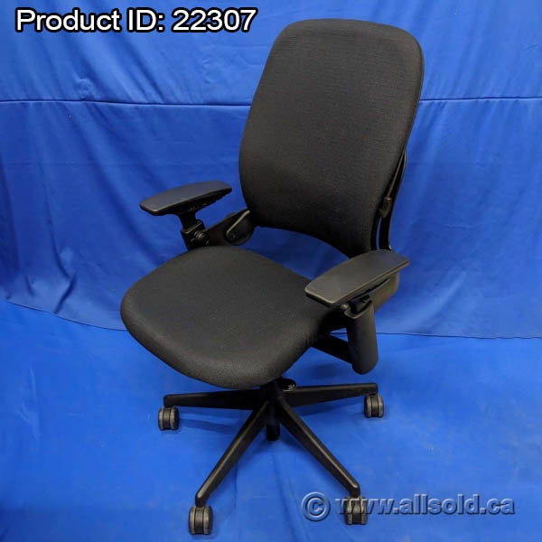 Black Steelcase Leap V2 Adjustable Ergonomic Task Chair, w/ Arms ...