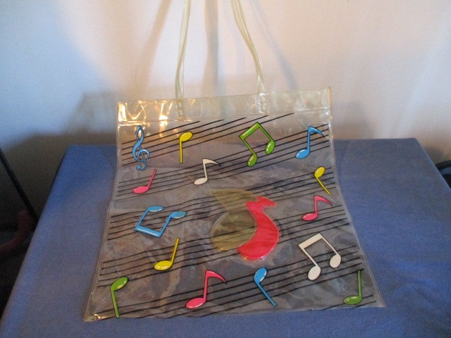 VINTAGE PLASTIC MUSICAL NOTES BAG-MADE IN HONG KONG-1960/70S | Art et ...