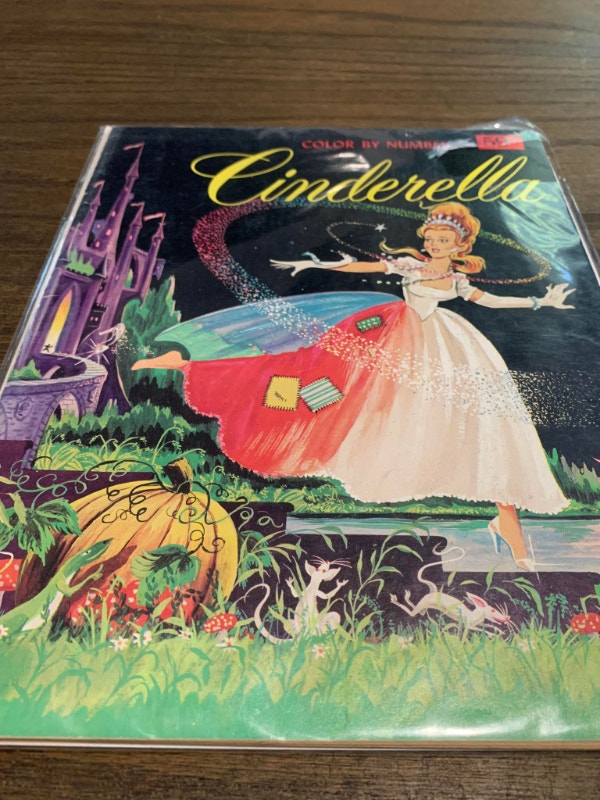 Cinderella Color by Number - Vintage Coloring Book 1970s | Arts ...