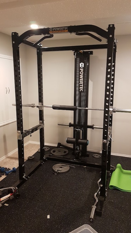Powertec Squat/Power Rack Home Gym and Lat Tower | Exercise Equipment ...