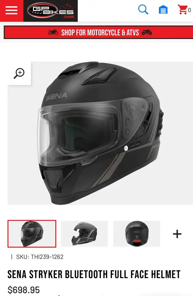 SENA Stryker Bluetooth Helmet + Helmet Cam (Medium) | Other | London ...