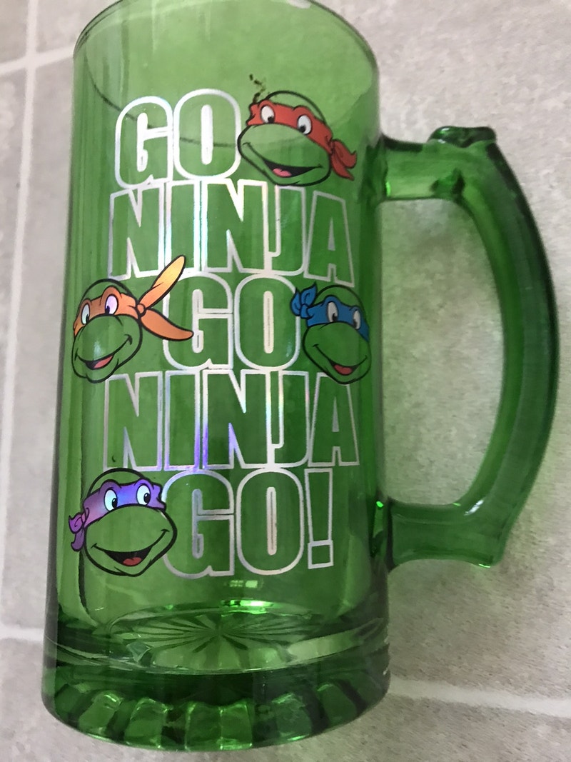 New! Tmnt big green glass mug $15! Teenage mutant ninja turtles | Arts ...