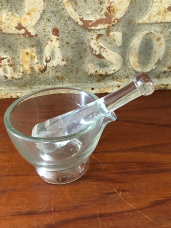 Vintage Glass Mortar and Pestle 16 OZ Made in USA | Arts & Collectibles ...