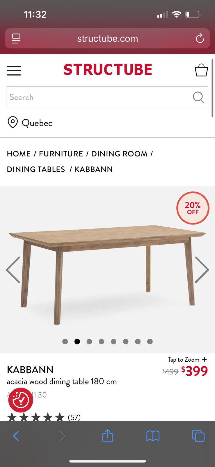 KABBANN Acacia Wood Dining Table | Dining Tables & Sets | Markham ...